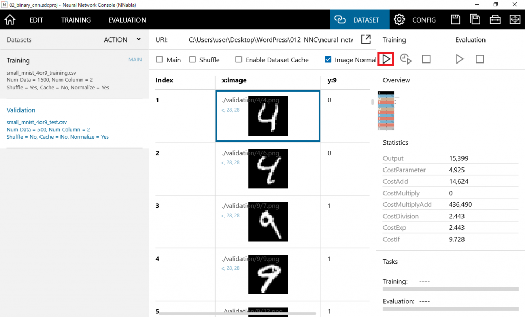 SonyのNNCで人工知能を試してみる(02_binary_cnn.sdcproj) - AI人工知能テクノロジー