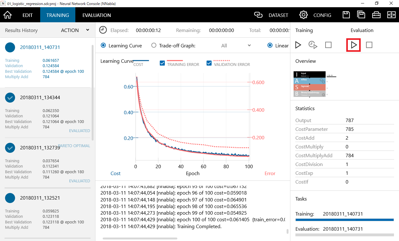 SonyのNNCで人工知能を試してみる（01_logistic_regression） - AI人工知能テクノロジー